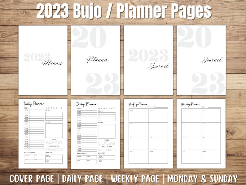 Printable Planner Bundle 2023 Simple Planner Insert Kit - Etsy