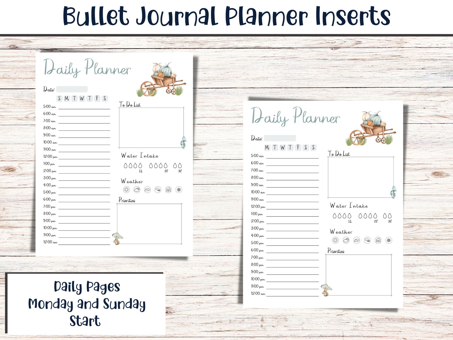 Bullet Journal Printable Planner Inserts Bujo Spread - Etsy