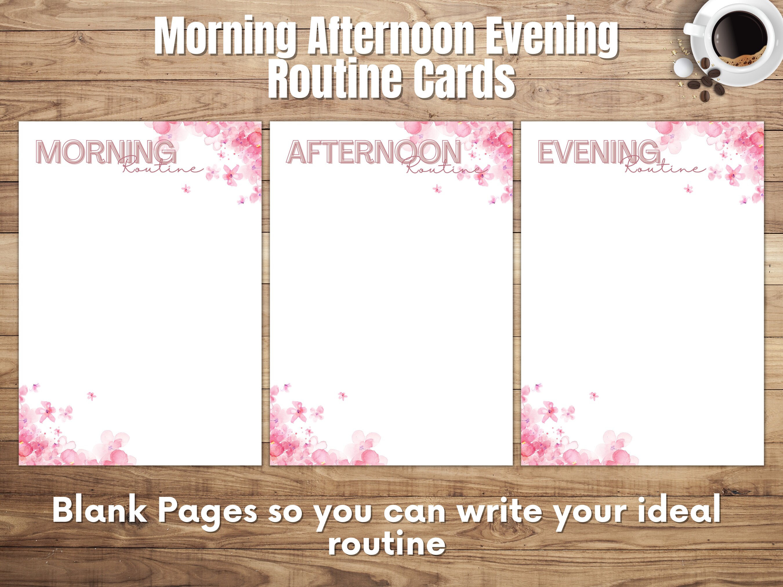 Routine Checklist Printable Planner Insert, Morning, Afternoon, Evening ...