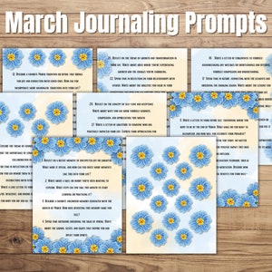 March Printable Journal Cards, Journal Prompts, Journaling Cards ...