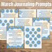 March Printable Journal Cards, Journal Prompts, Journaling Cards ...