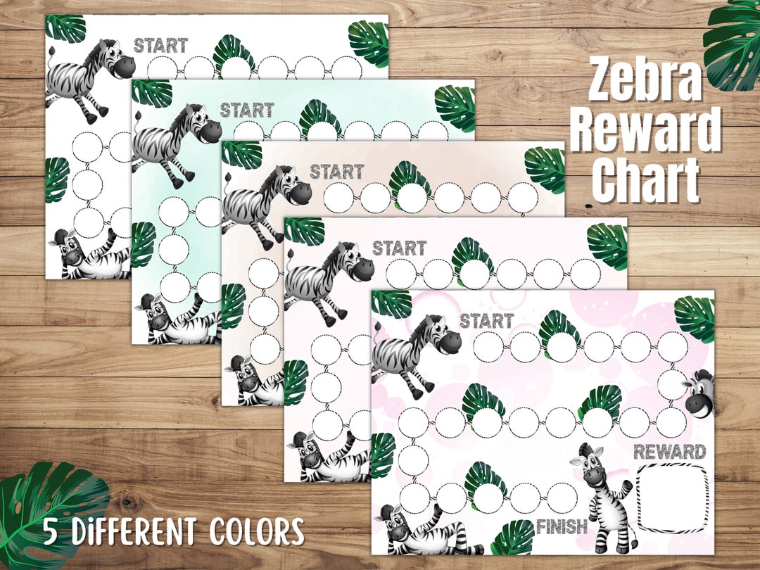 Printable Reward Chart for Kids Zebra Themed Reward Chart - Etsy Canada