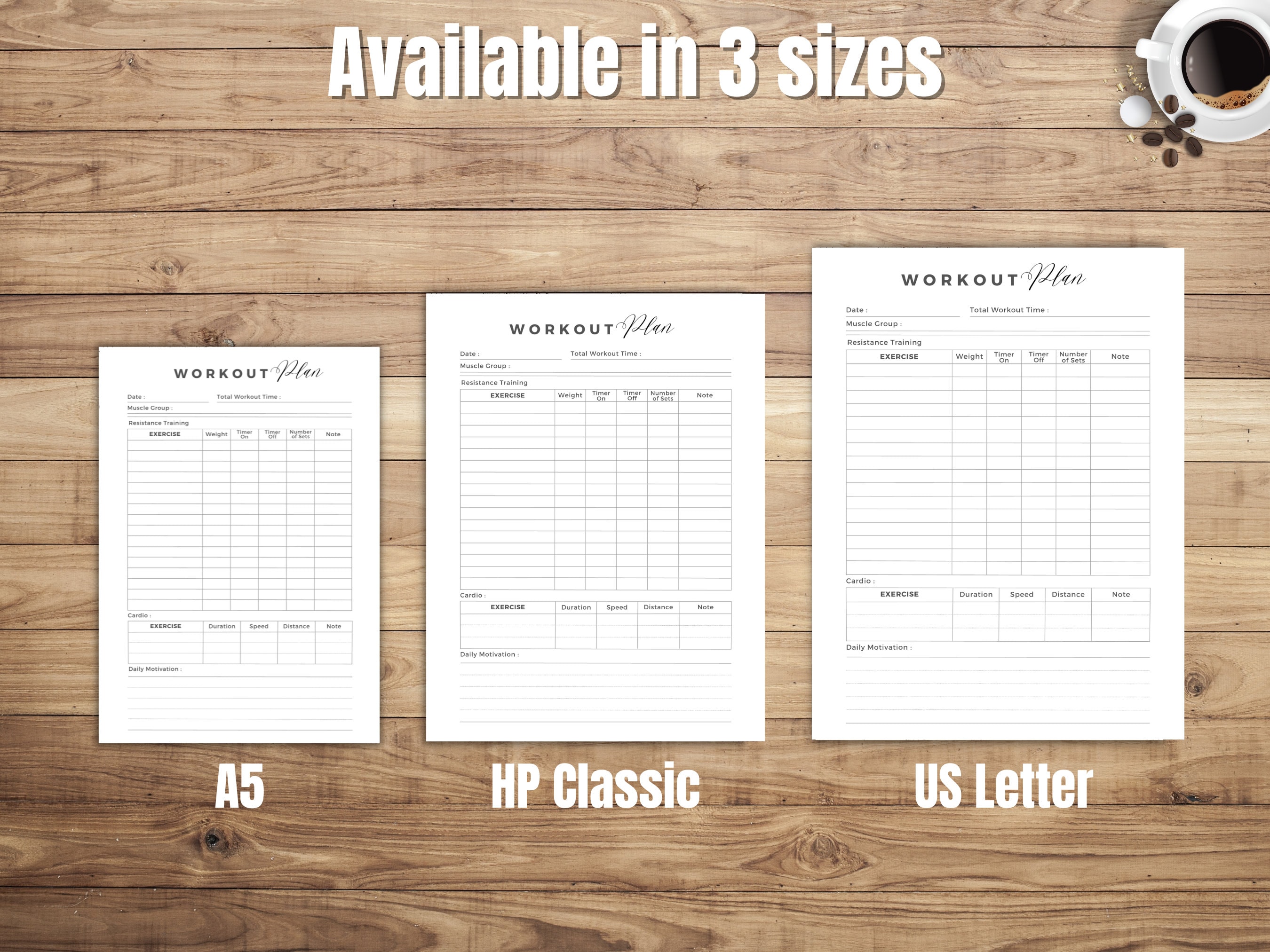 Daily Workout Tracker Printable Daily Exercise Planner Daily Workout ...