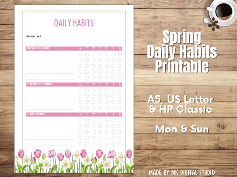 Routine Checklist Printable Planner Insert Daily Routine - Etsy