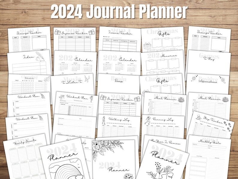Printable Planner Bundle 2024 Simple Planner Insert Kit - Etsy