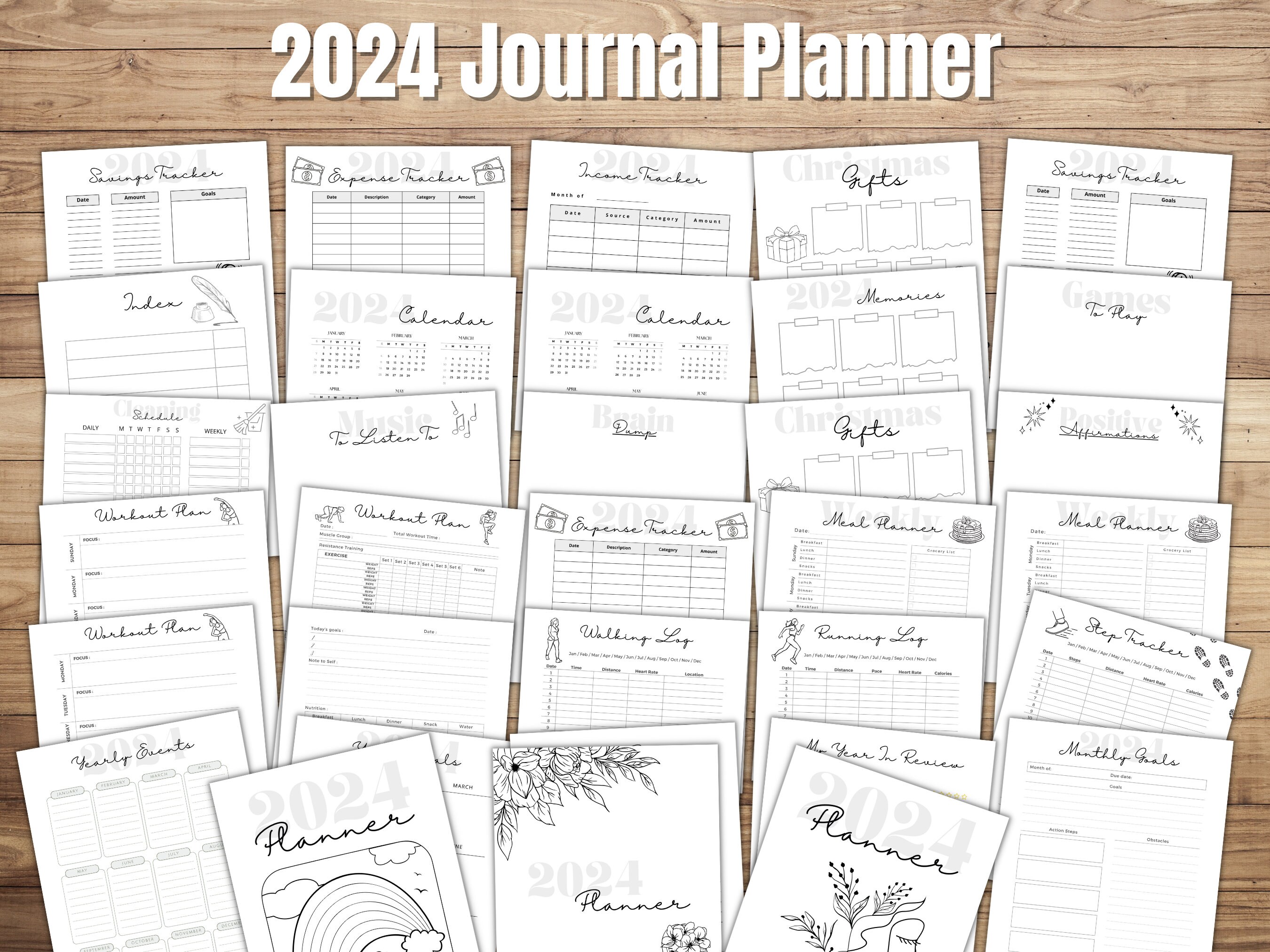 Printable Planner Bundle 2024 Simple Planner Insert Kit - Etsy