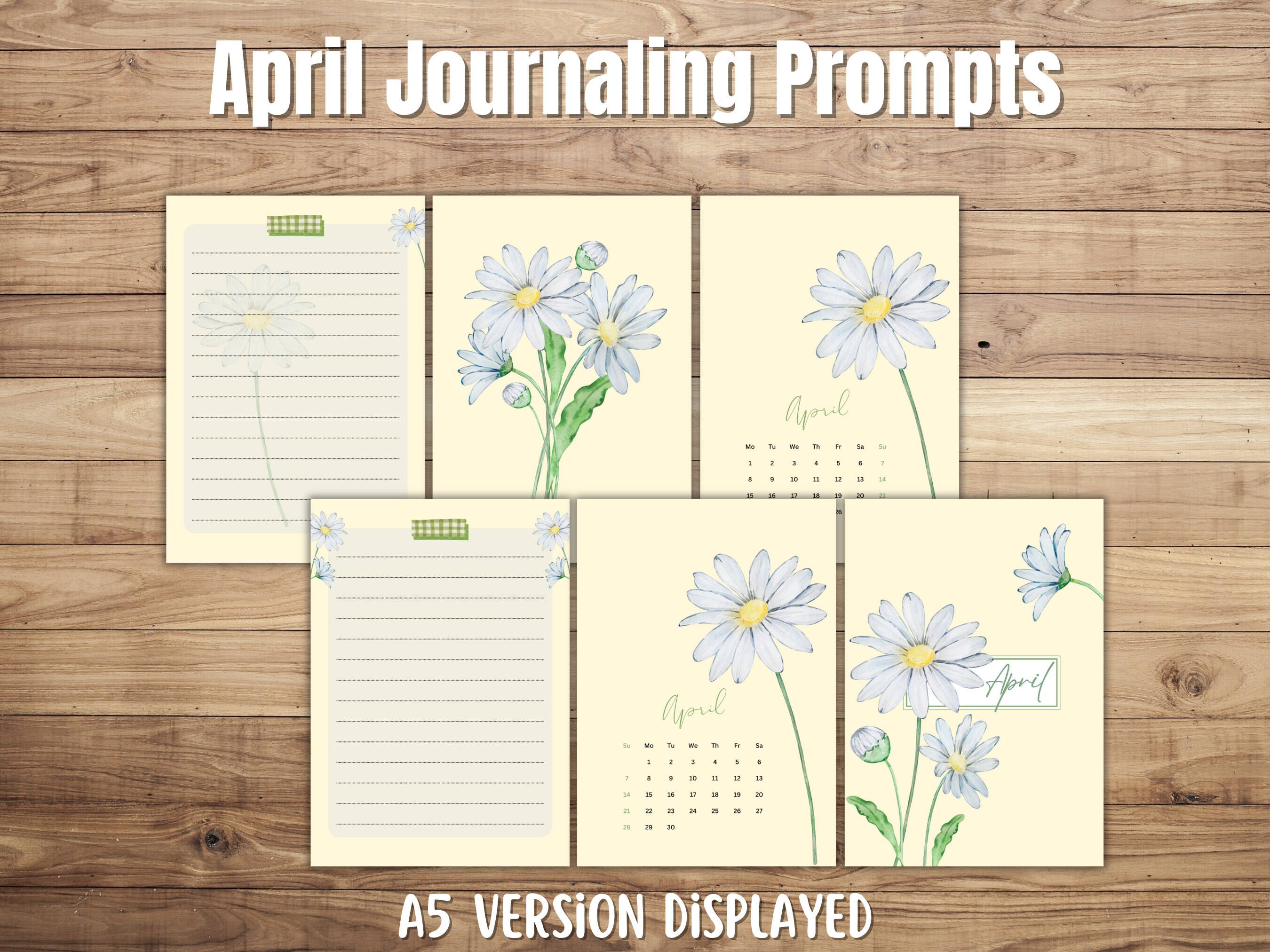 April Printable Journal Cards, Journal Prompts, Journaling Prompts ...