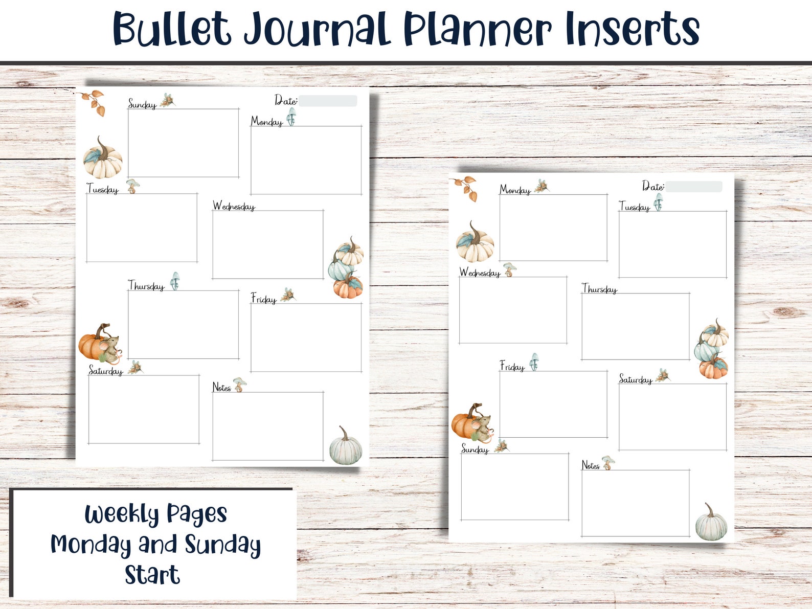 Bullet Journal Printable Planner Inserts Bujo Spread - Etsy