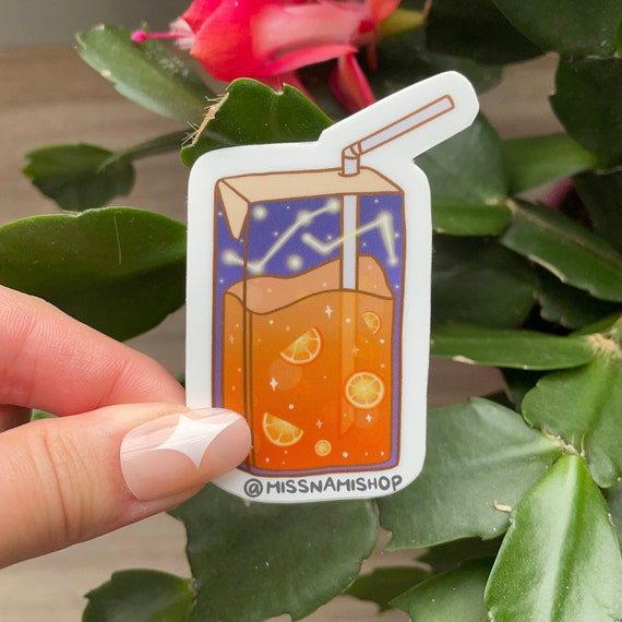 Juice Box Sticker Orange Juice Box Sticker Waterproof - Etsy