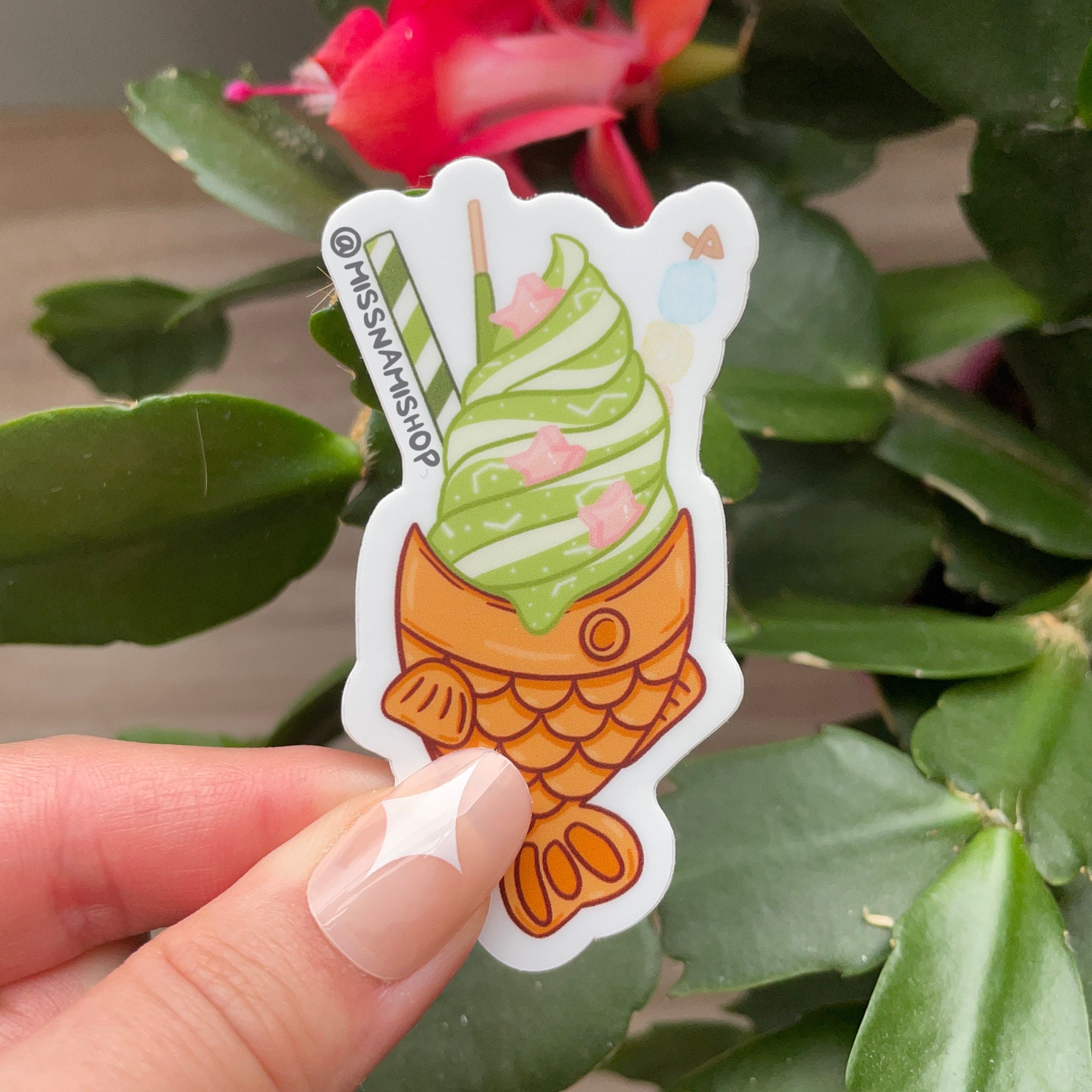 Taiyaki Icecream Sticker | Strawberry Taiyaki Icecream | Matcha Taiyaki ...