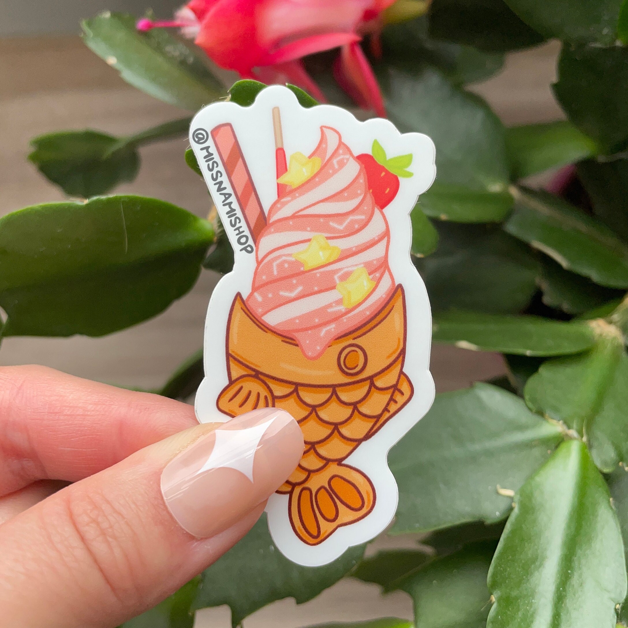 Taiyaki Icecream Sticker | Strawberry Taiyaki Icecream | Matcha Taiyaki ...
