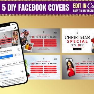 Photo Booth Social Media Templates: 60 DIY Canva Flyers (digital File ...