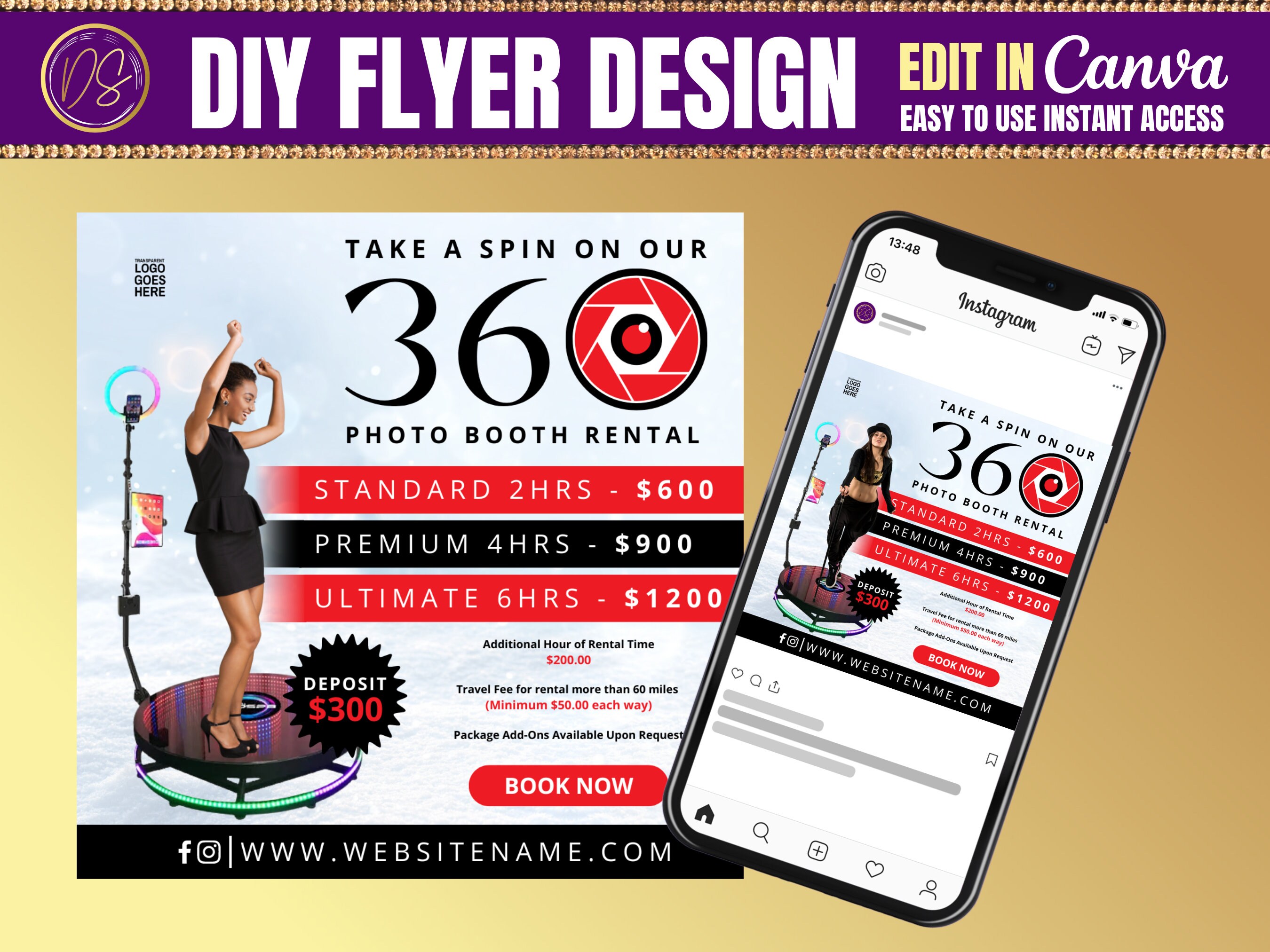 3 Photo Booth Edible Flyers 2 360 Photo Booth Christmas - Etsy