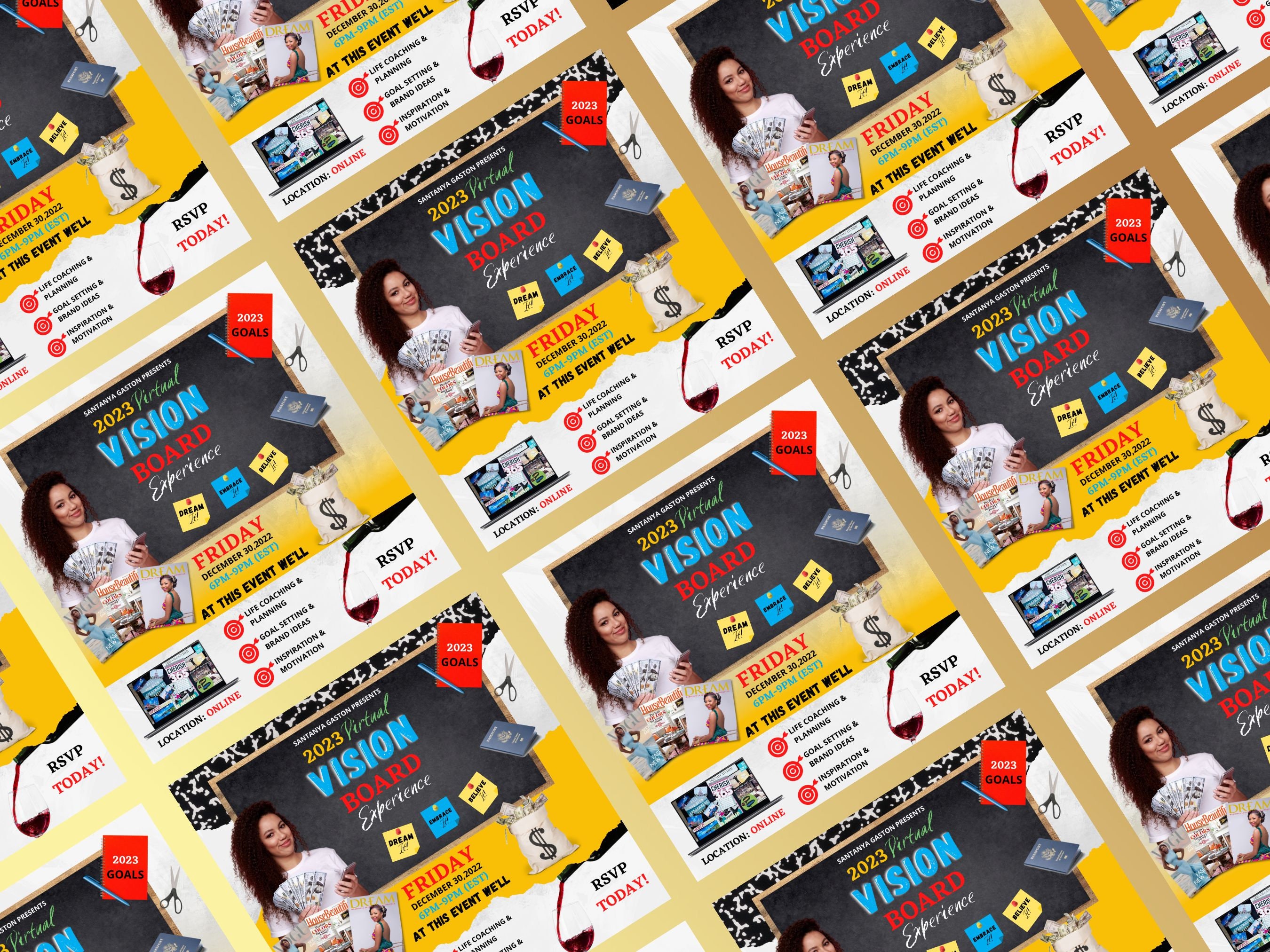 Vision Board Edible Flyer, Virtual Vision Board Party Flyer ...