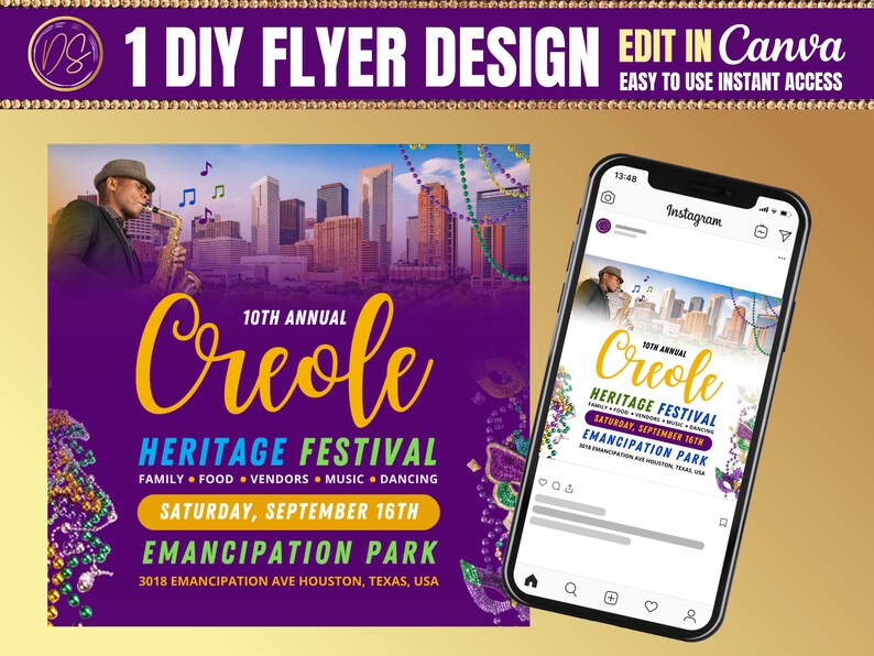 Houston Creole Heritage Festival Flyer - Etsy