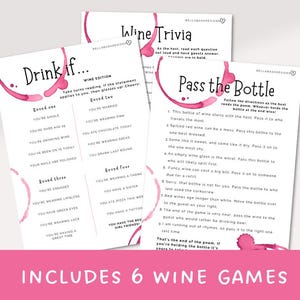 Wine Tasting Party Games Bundle: 6 Fun Games (PDF Download) - Etsy