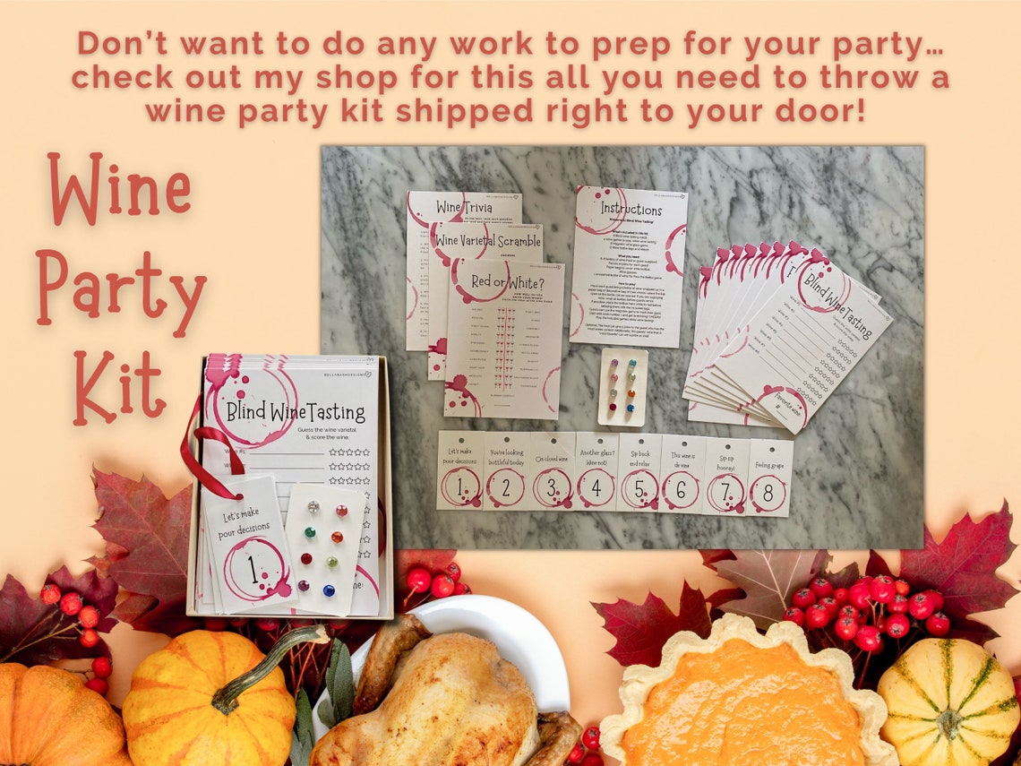 Thanksgiving Wine Tasting Printable, Friendsgiving Party, Wine Tasting ...
