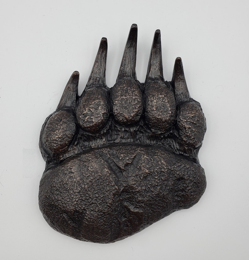 Left Bear Paw - Bear Claw - Bear Track - Cold Cast Bronze - Grizzly ...