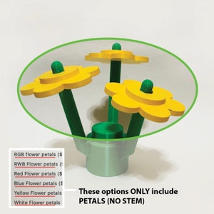 4-piece Jumbo Brick Flowers (3d Printed With Eco-friendly Biodegradable ...