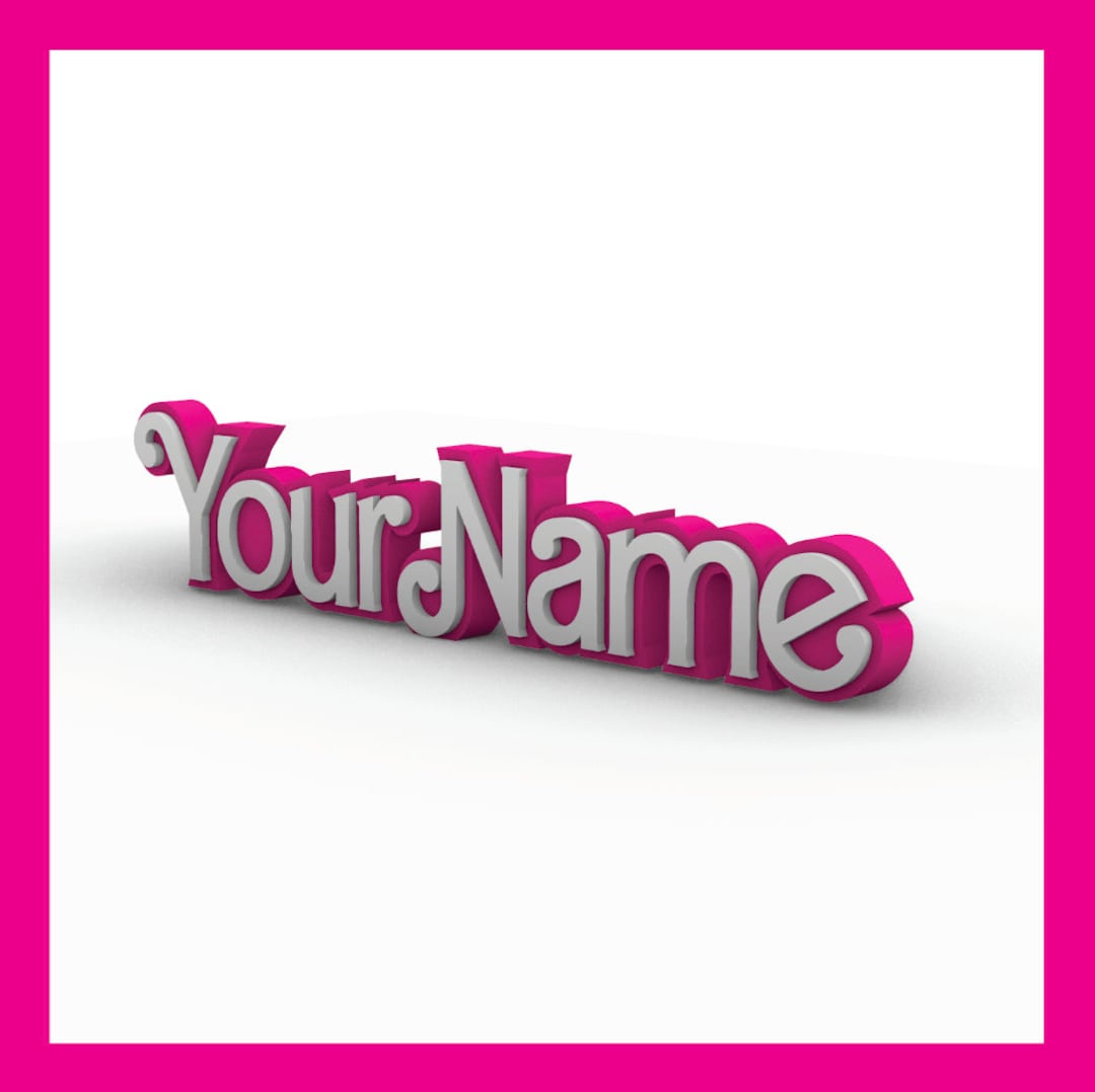 Custom Desk Pink Doll Name Plate, Plaque, Sign (3D Printed) - Etsy