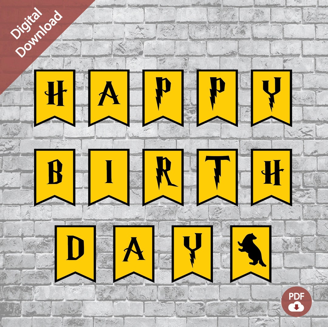 Badger Wizard Witch Birthday Party Banner Digital Download Only - Etsy