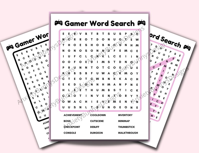 Gamer Word Search | Printable Word Search | Digital Download - Etsy