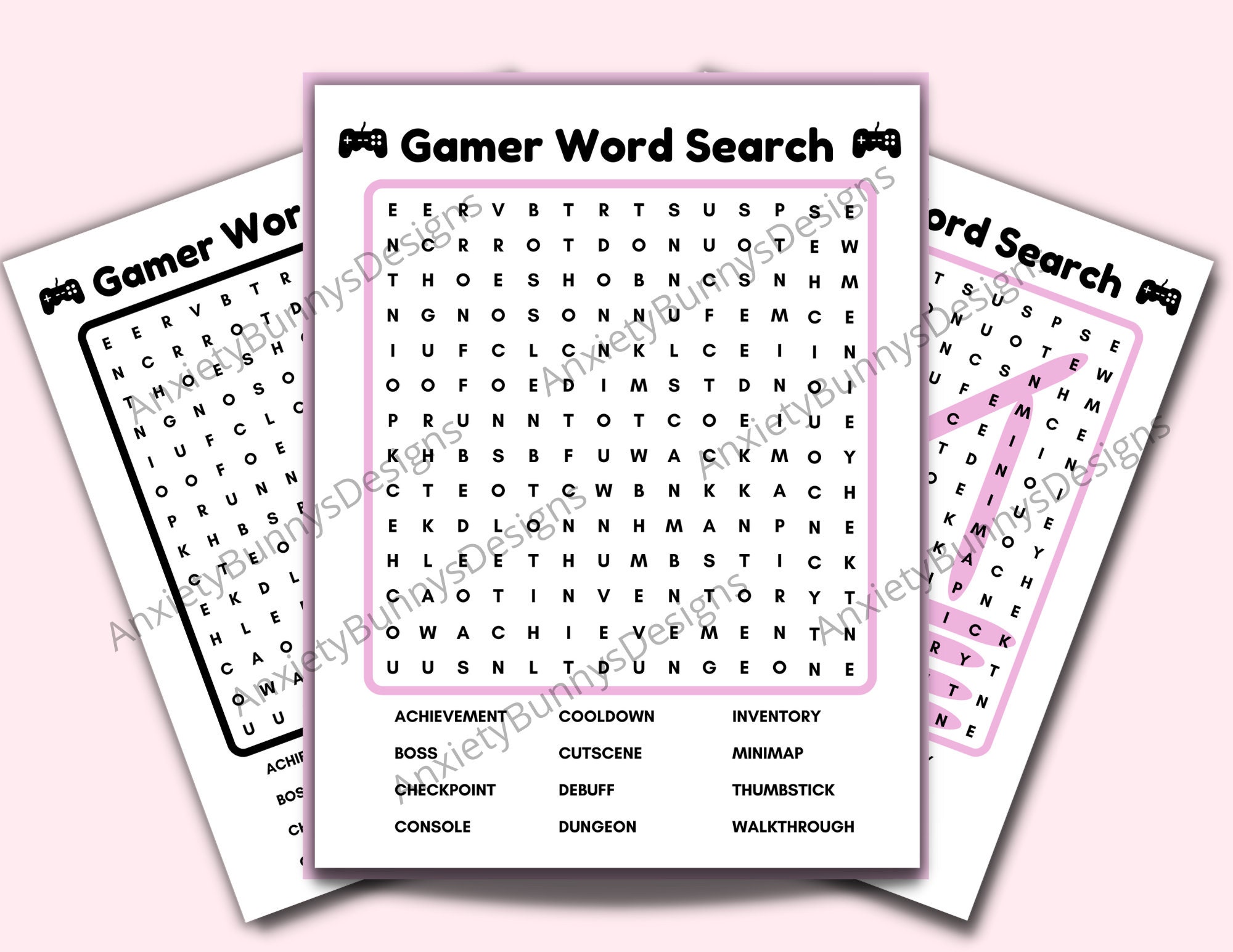 Gamer Word Search | Printable Word Search | Digital Download - Etsy