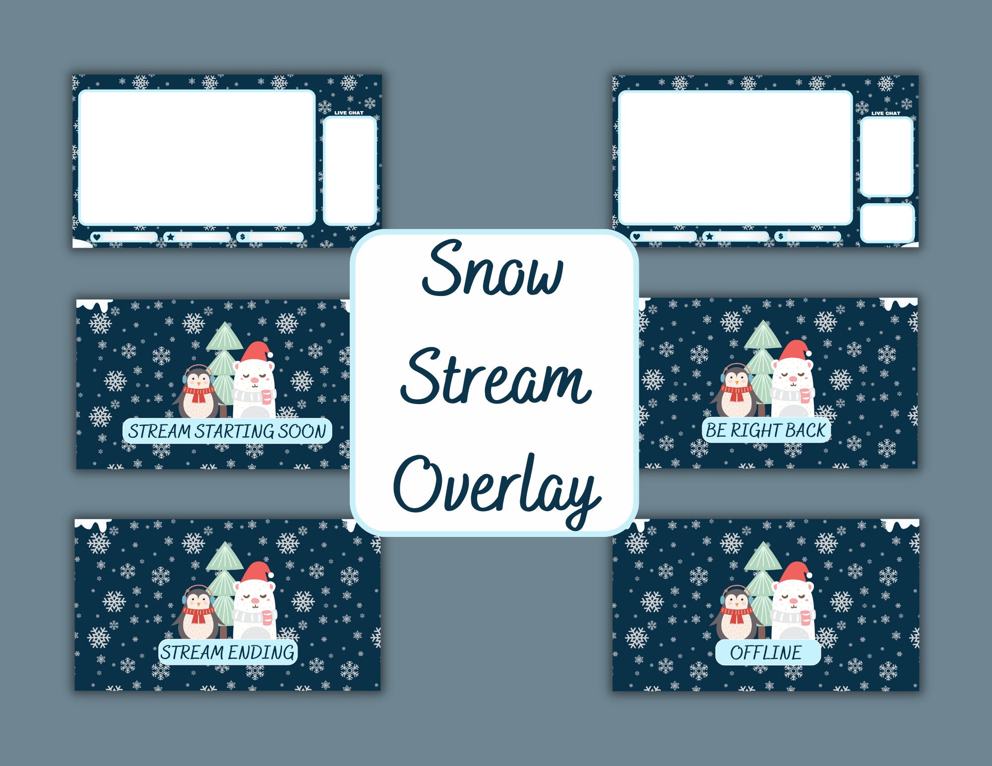 Snow Twitch Stream Overlay | Twitch Stream Overlay | Snow Stream ...