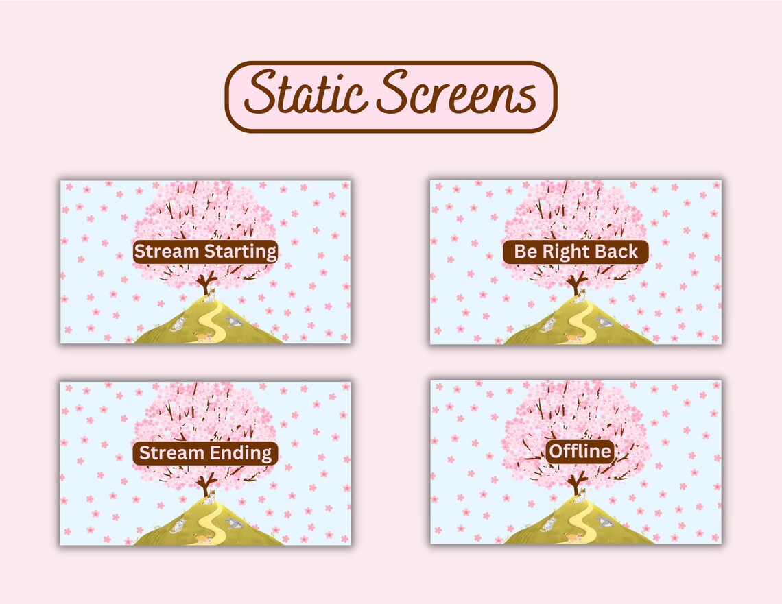 Sakura Twitch Stream Overlay | Cherry Blossom Twitch Stream Overlay ...