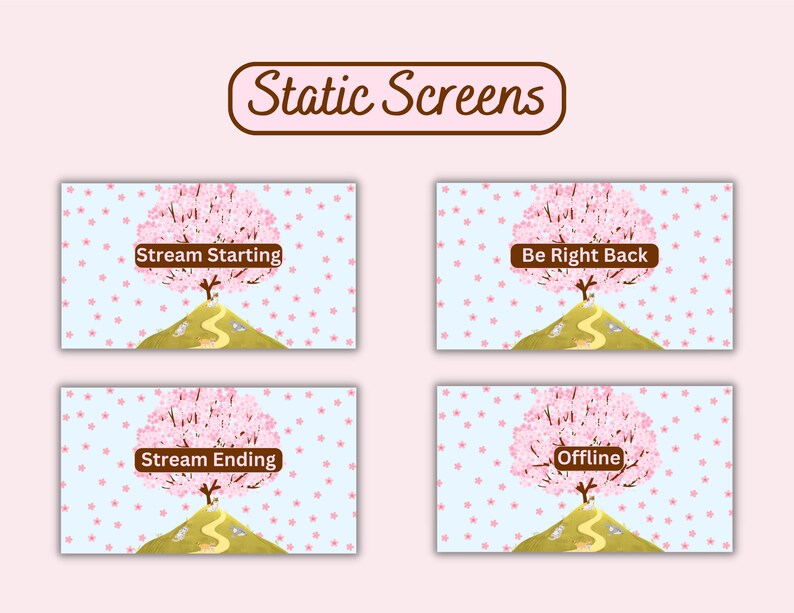 Sakura Twitch Stream Overlay | Cherry Blossom Twitch Stream Overlay ...