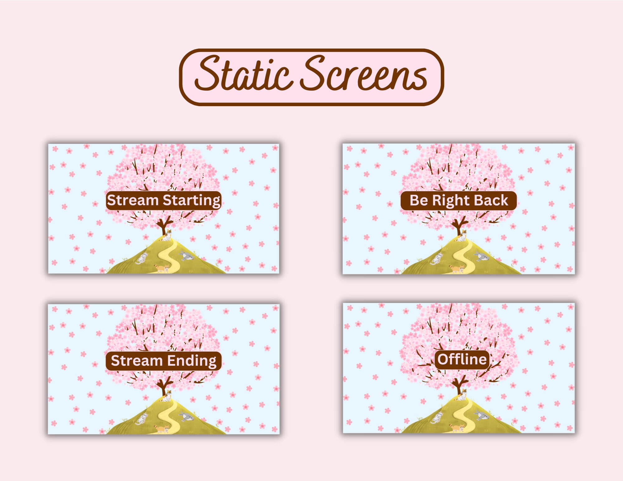 Sakura Twitch Stream Overlay | Cherry Blossom Twitch Stream Overlay ...