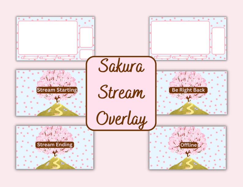 Sakura Twitch Stream Overlay | Cherry Blossom Twitch Stream Overlay ...