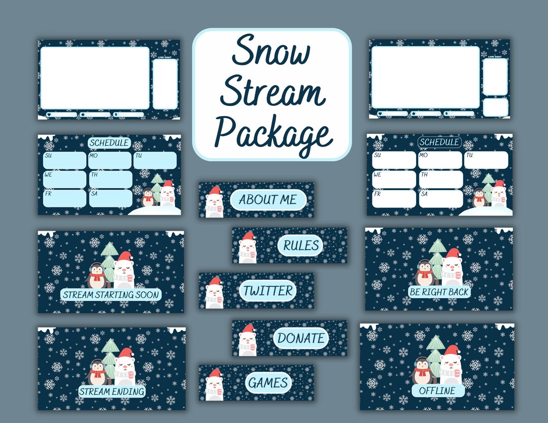 Snow Twitch Overlay Stream Package | Snow Twitch Overlay | Stream ...