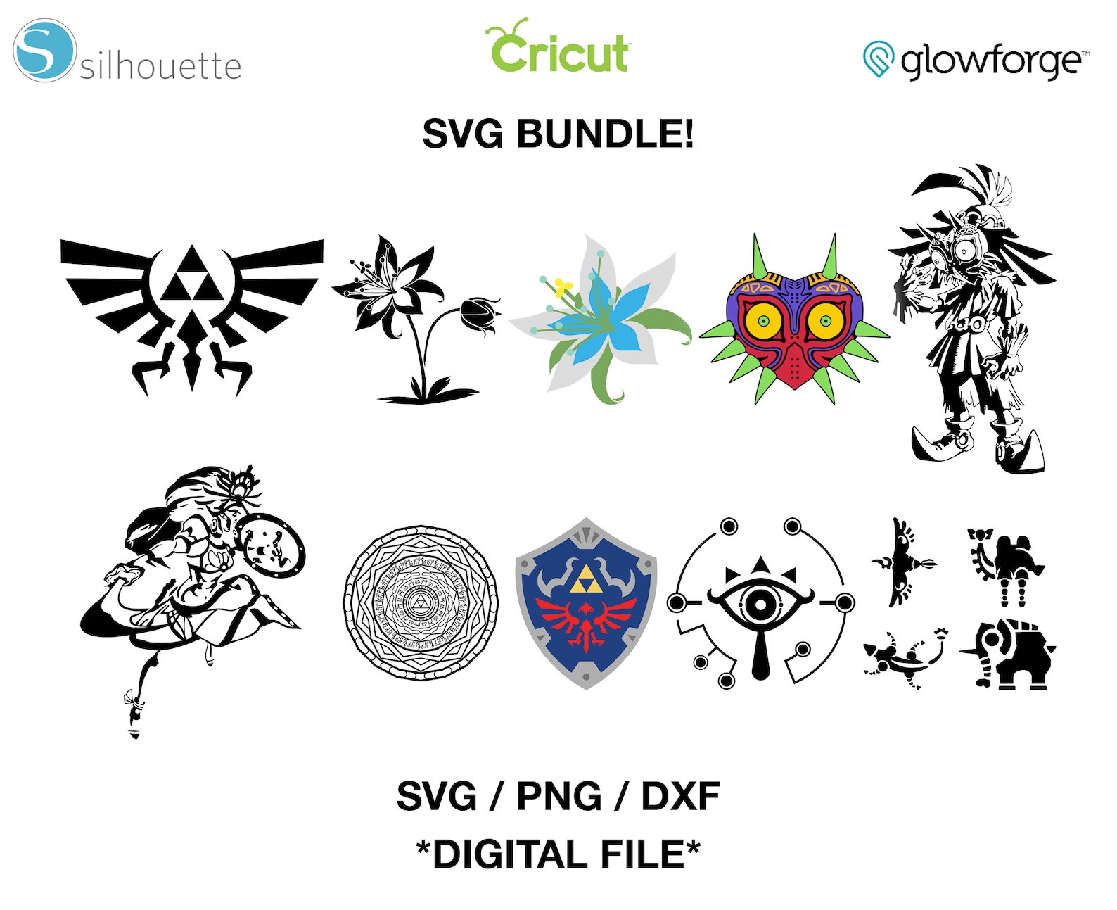 Design Bundle - Legend of Zelda SVG - PNG - DXF Cut Files for Cricut ...