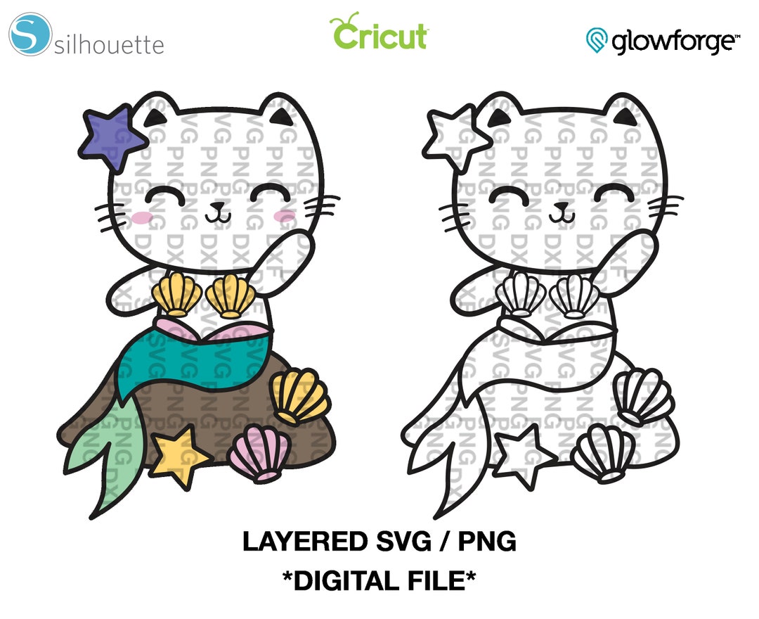 Mercat Sitting on a Rock - Mermaid Kittens - Meowmaid - Purrmaid ...