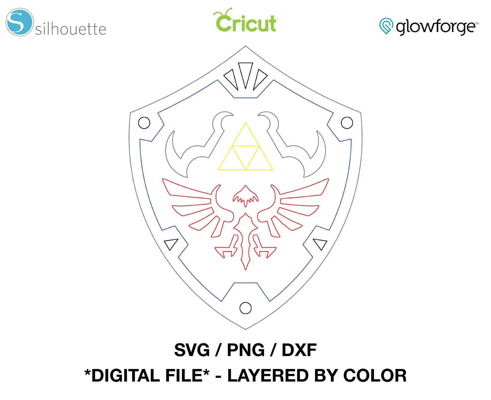 Hylian Shield Layer by Color the Legend of Zelda SVG - Etsy