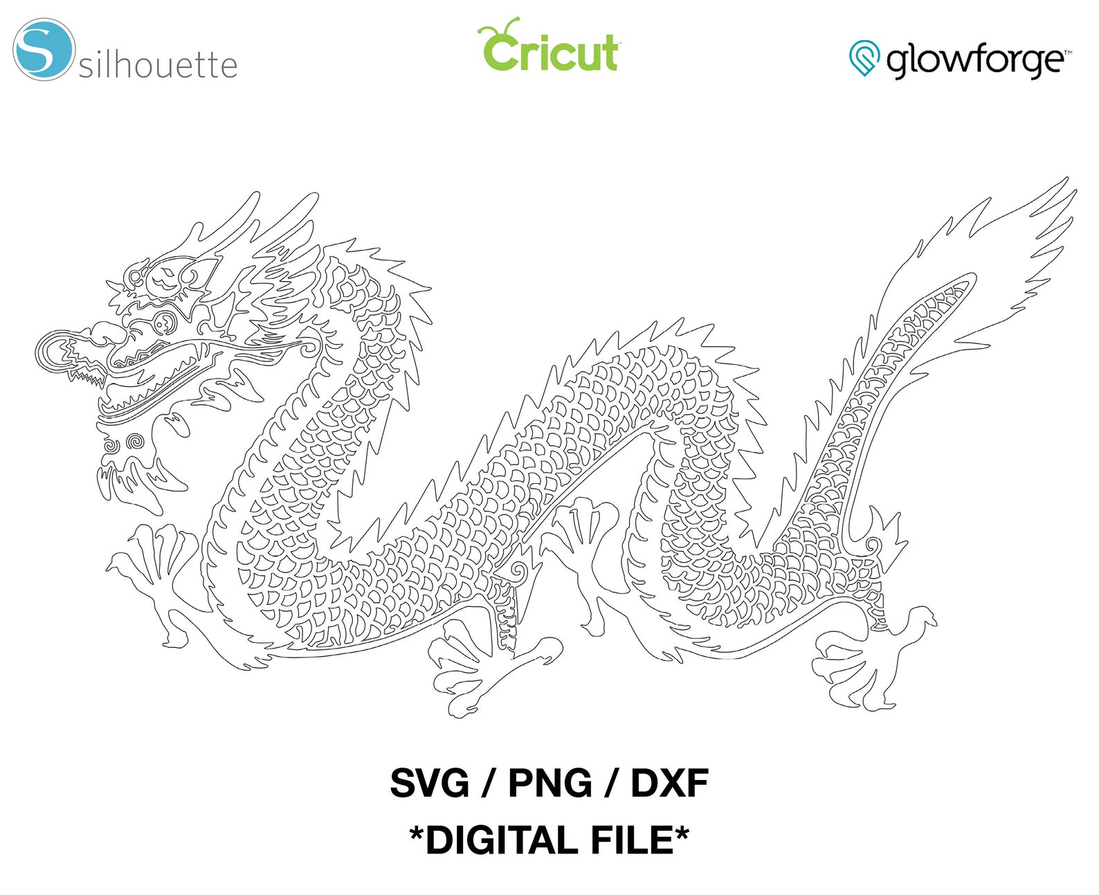 Detailed Dragon Cut File for Cricut/silhouette SVG DWG | Etsy