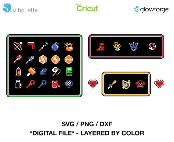 Zelda Pixel Artwork Link to the Past Menu Design Bundle SVG - Etsy