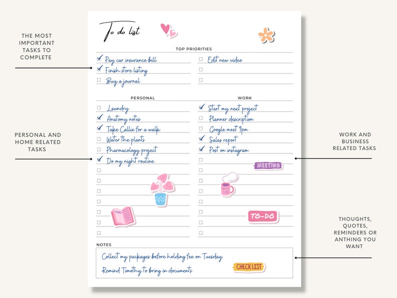 To Do List Goodnotes Template Undated to Do List Digital to Do List To ...