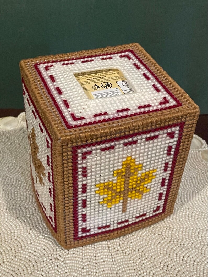 Autumn Leaf Tissue Box Cover - Etsy