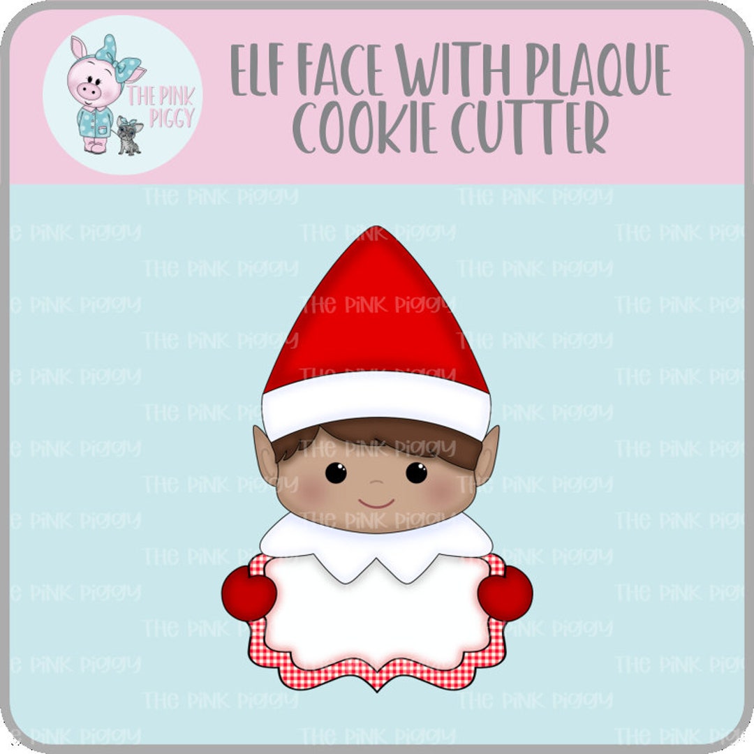 Elf Face With Plaque Cookie Cutter - Etsy