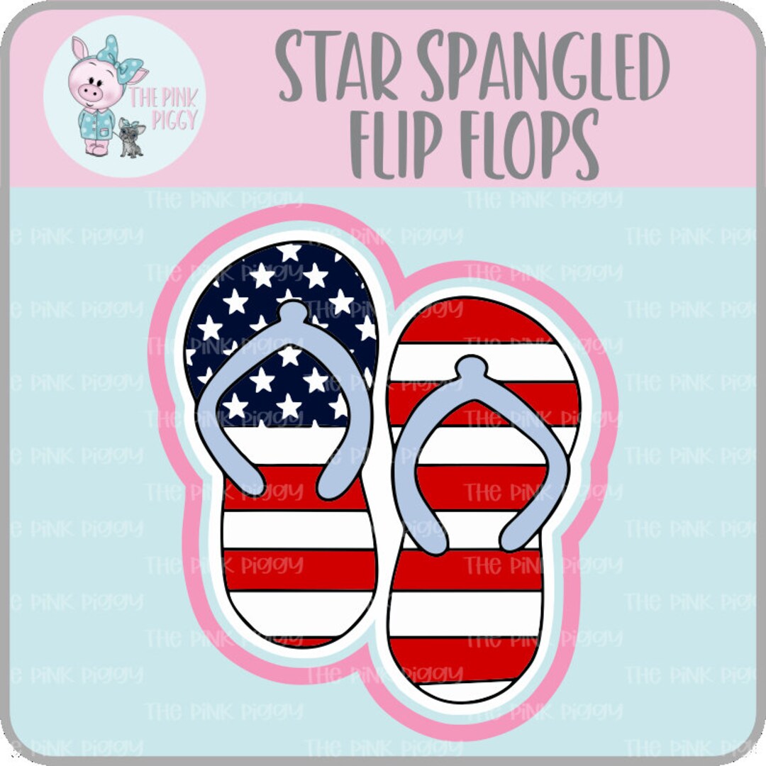 Star Spangled Flip Flops Cookie Cutter - Etsy