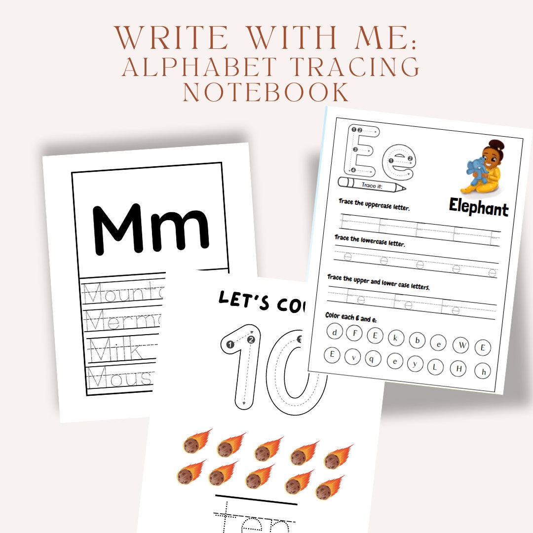 Write With Me: Alphabet Tracing Notebook - Etsy