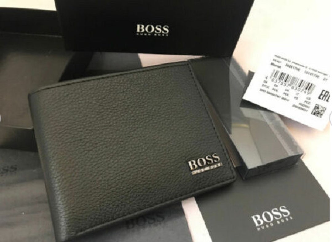 Hugo Boss Monist Bi-fold & Card Holder Men's Wallet, Leather, Textured ...