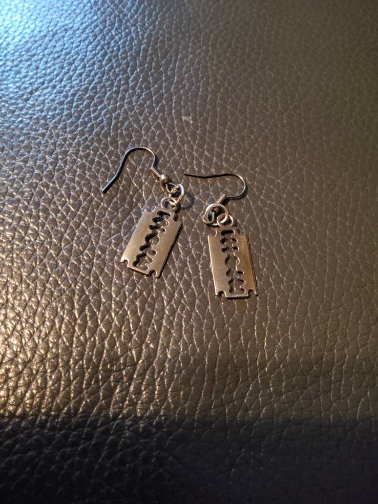 Razor Blade Earrings Punk Jewelry Gothic Earrings Murder Aesthetic ...