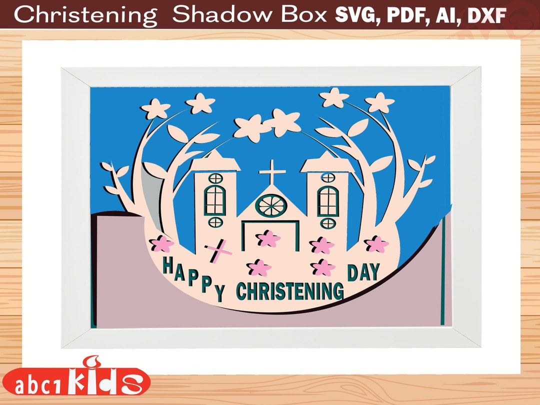Christening Shadow Box Svg for Cricut Space 3d Christian Svg - Etsy