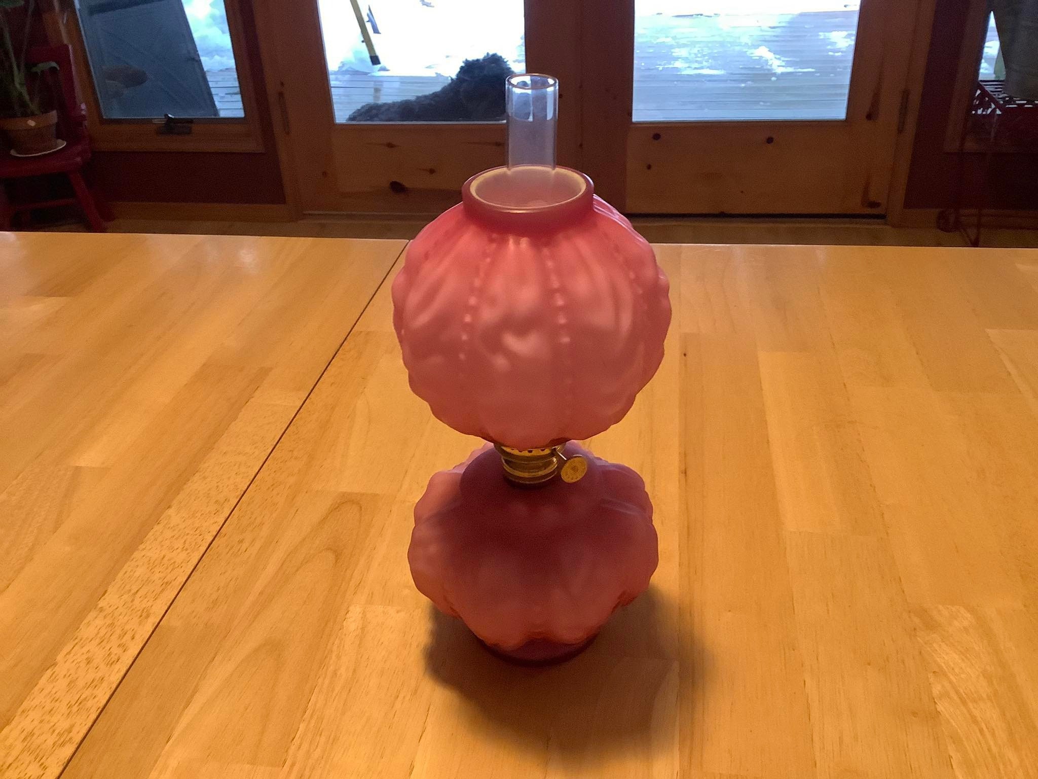 Miniature Antique Pink Cased Glass Oil Lamp, Mint - Etsy