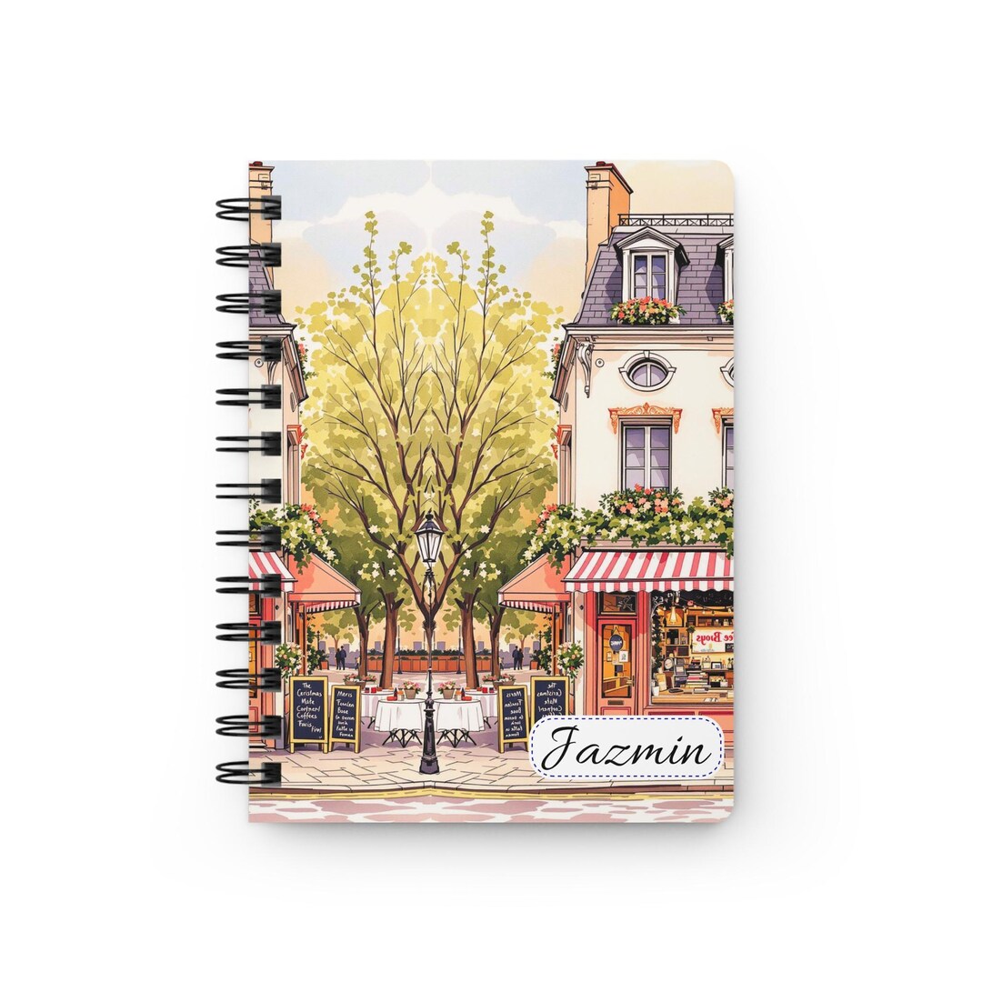 Personalized Paris Chic Spiral Notebook Journal, Eiffel Tower Design ...