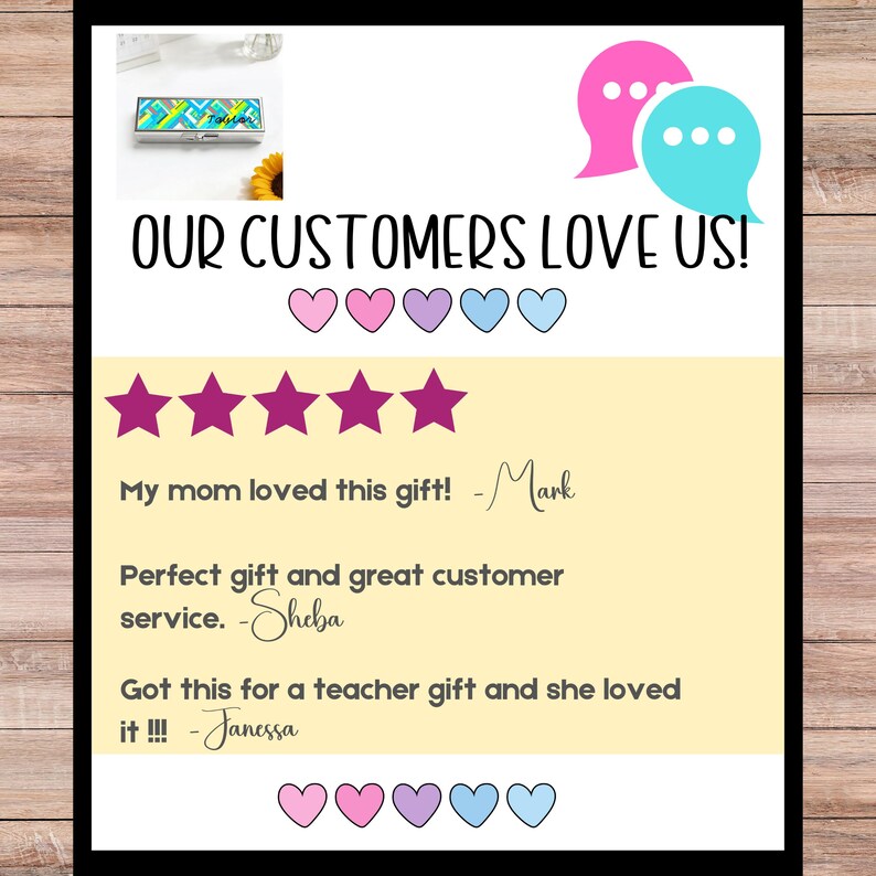 Personalized Geometric Pill Box Organizer, Chic Elegant 7 Day Vitamin ...