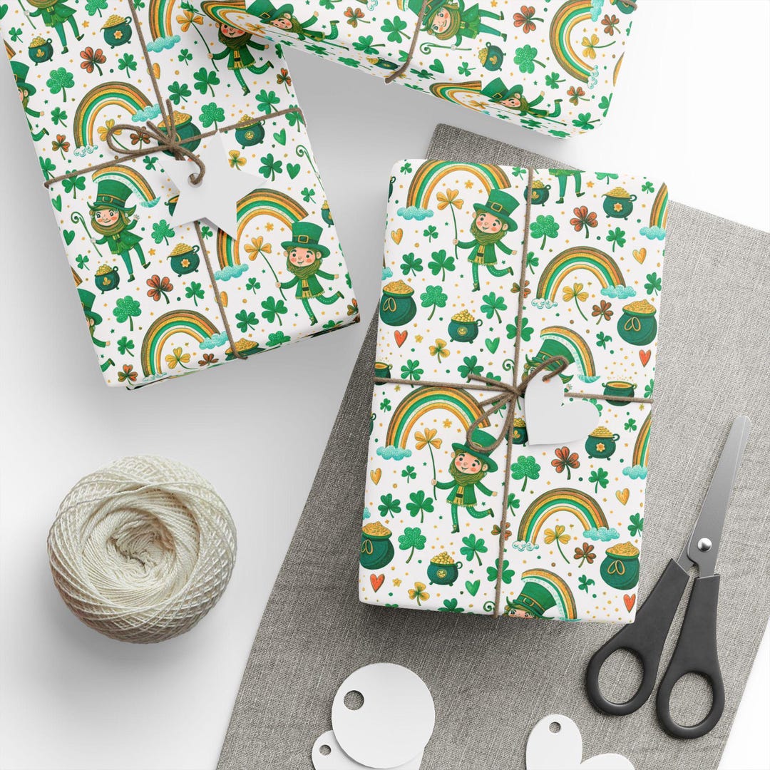 Festive Irish St. Patrick's Day Wrapping Paper, Elegant Irish Wrapping ...